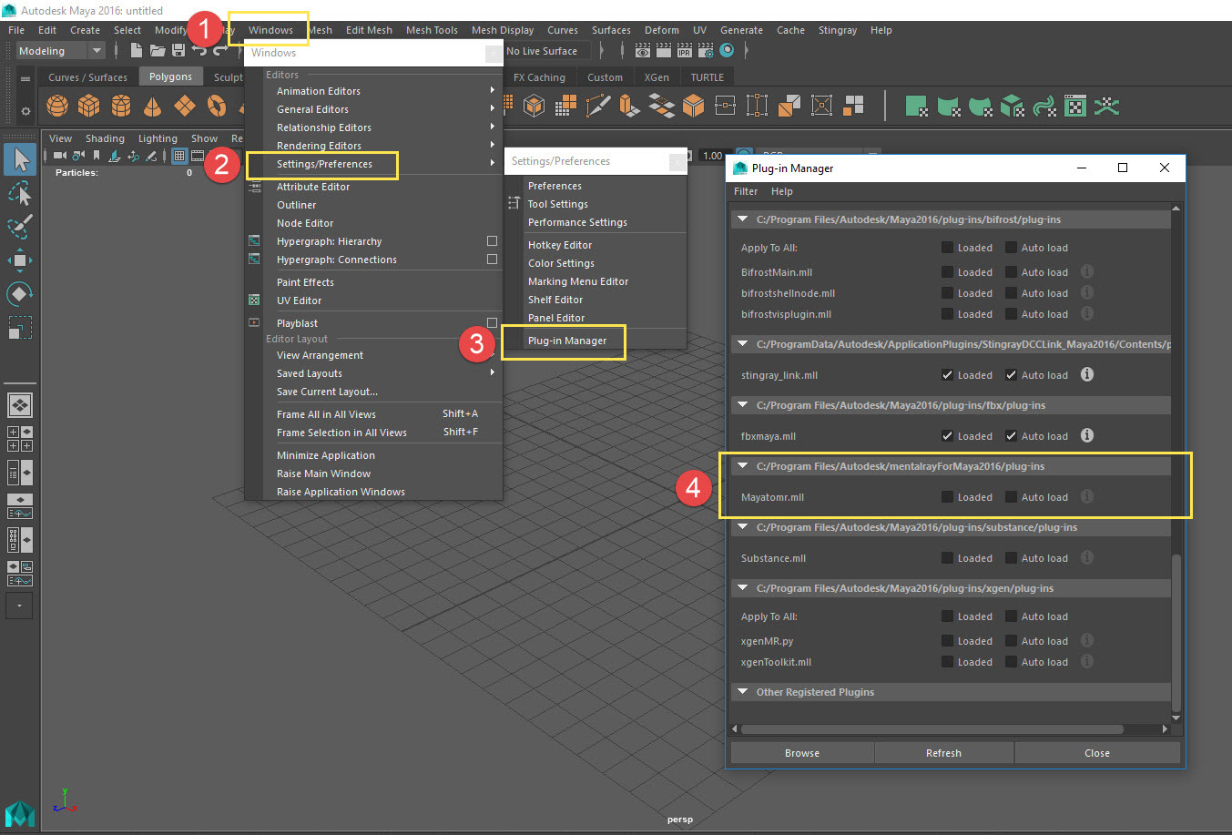 错误： 警告： 此场景使用的渲染器 mental ray 当前在 Maya 中不可用