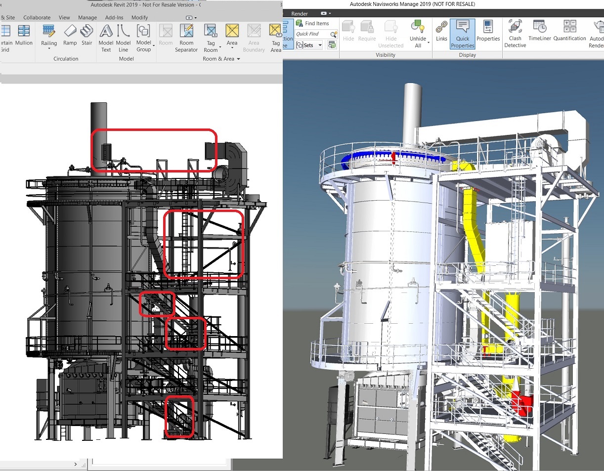 Missing some parts in model imported from SAT file to Revit