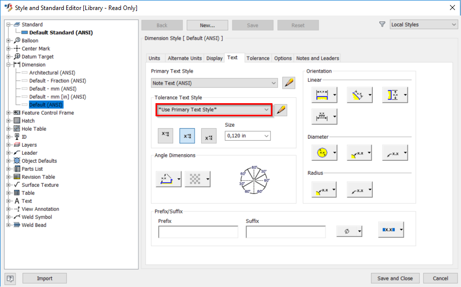 Diameter symbol of the alternate unit gets over the bracket in Inventor ...