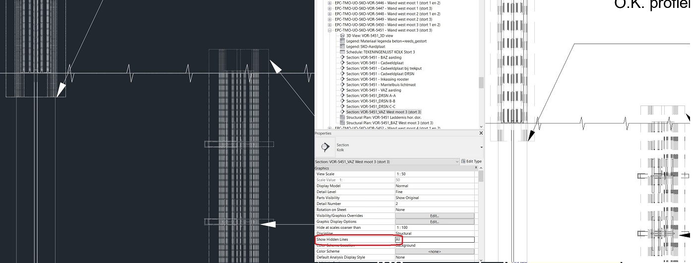 Hidden lines are missing while exporting to DWG from Revit