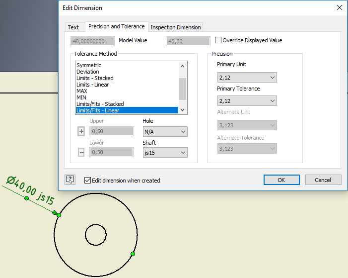 Tolerance in drawing switches back when the view is updated in Inventor