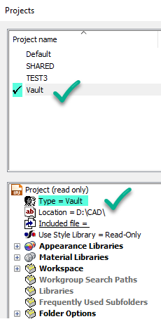How to Check if Inventors active project file is a Vault Project File