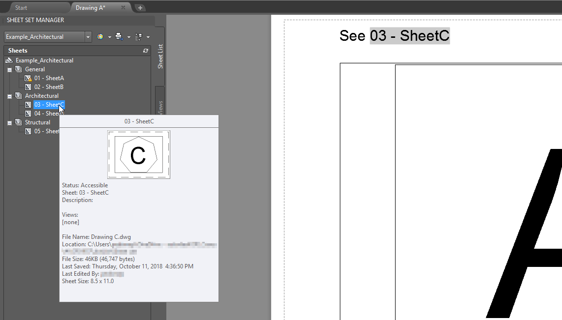 How to cross-reference file names across multiple drawings in AutoCAD