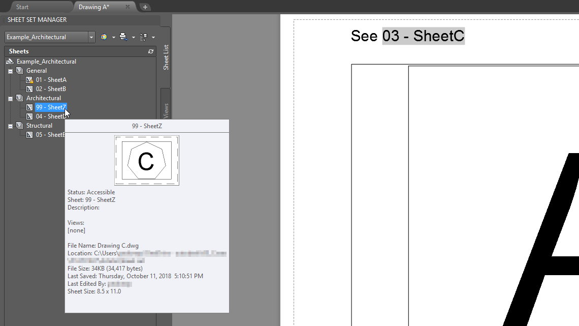 How to cross-reference file names across multiple drawings in AutoCAD