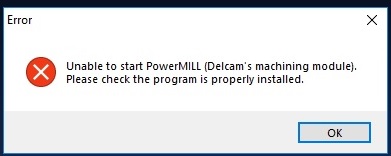 Error: "Unable to start PowerMill Delcam's machining module" during model transfer from ...