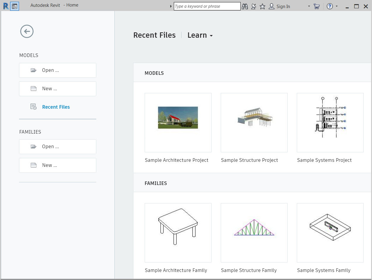 Revit Home Home Page Is Missing In Revit 2019