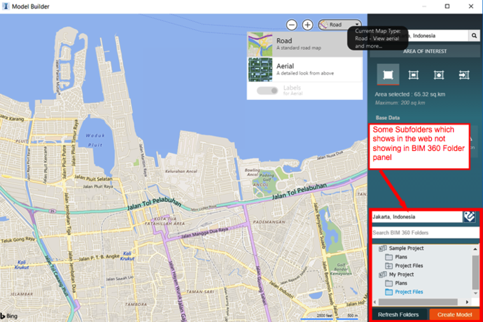 InfraWorks Model Builder doesn't show the correct BIM 360 projects and folders