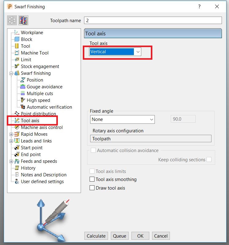 How to use Swarf Finishing strategy for side vertical wall using 3-axis in PowerMill