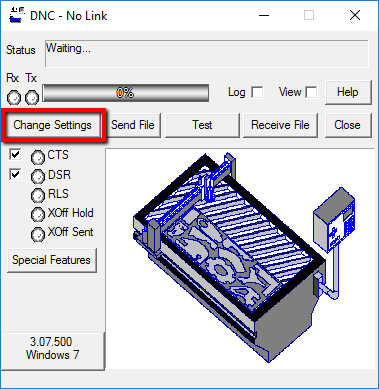 How to set up an RS232 or LAN communication between cutting machine and computer running CAMduct