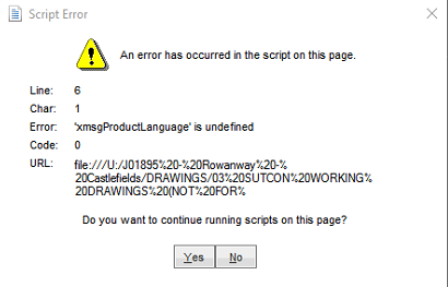错误：“脚本错误。此页面上的脚本中出现错误“。 尝试在 Civil 3D 中使用 Vehicle Tracking 时