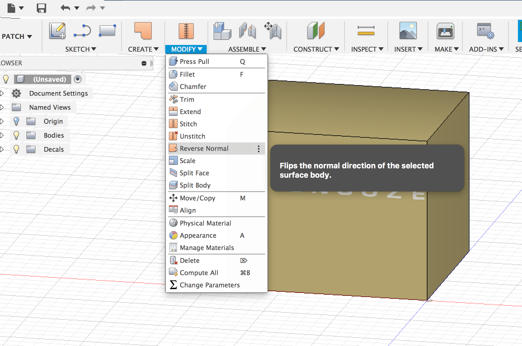 Decals placed on surface bodies do not appear during an in-canvas ...