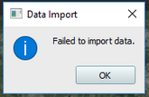 "Failed to import data." error message is shown when importing an IMX ...