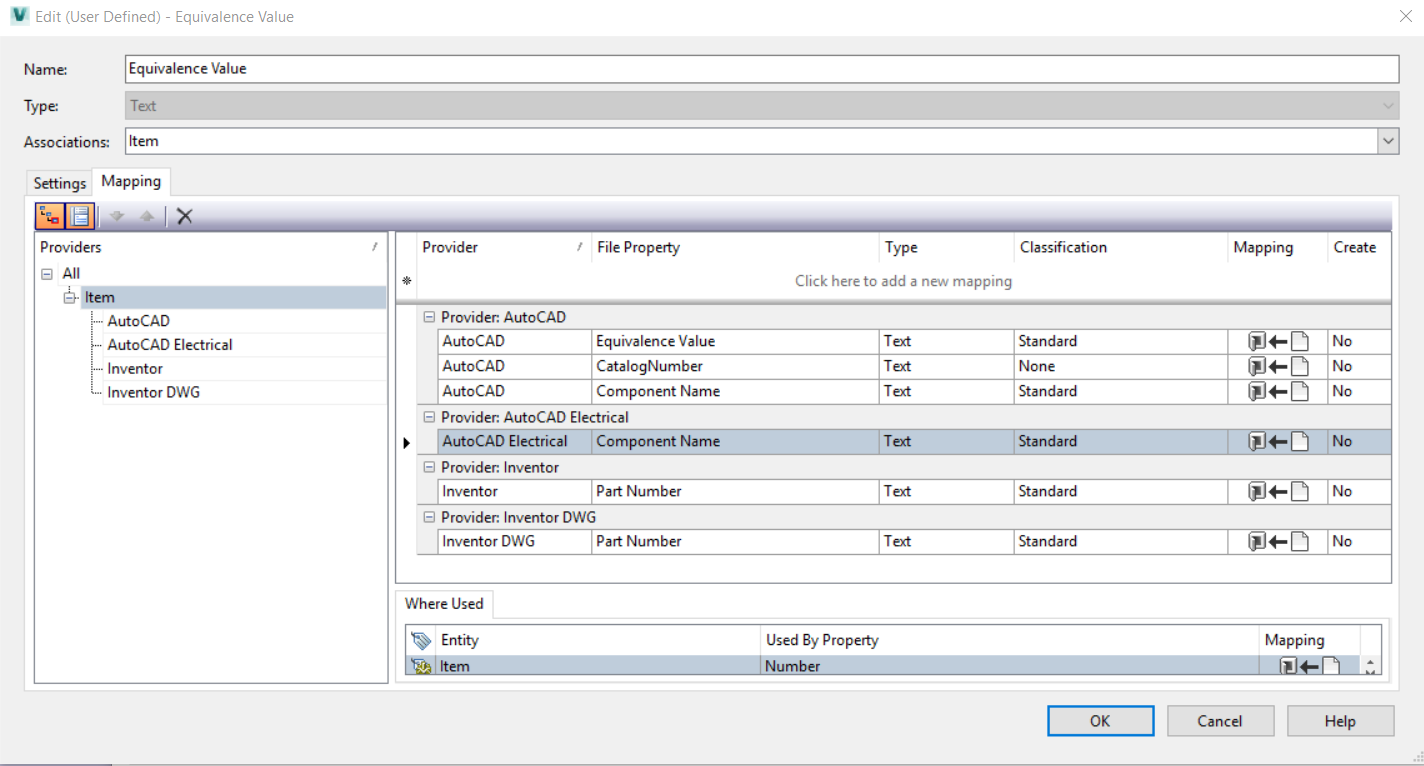 "Item(s) cannot be assigned...standard components require an equivalence value." when assigning ...