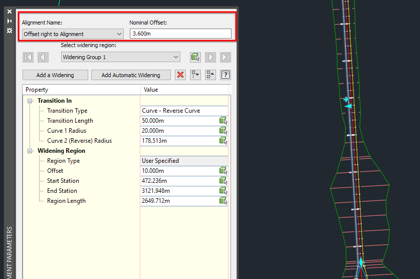 Transition between regions of a corridor is not smooth in Civil 3D