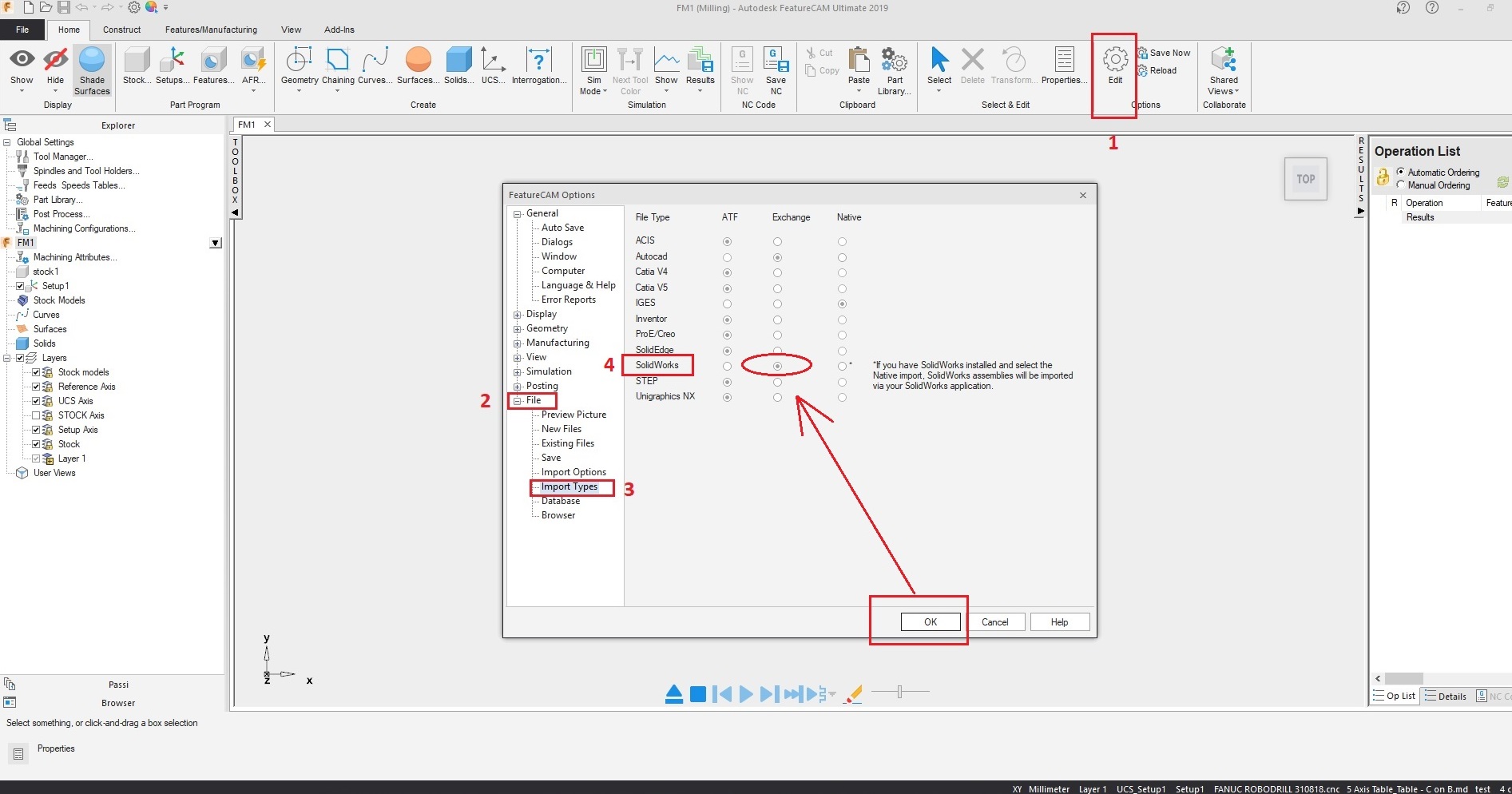 Unable to import a solidworks 2019 file in FeatureCAM 2019
