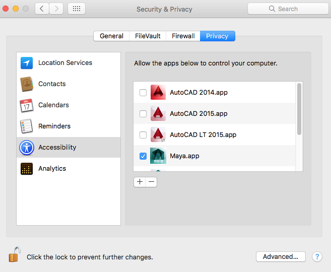 Maya crashes on MacOSX 10 or 11