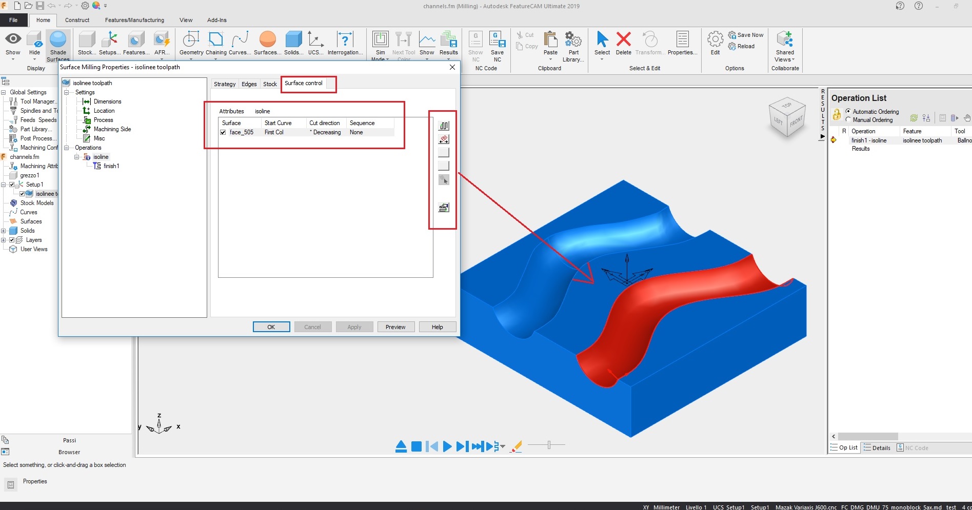 How to create an isoline toolpath in FeatureCAM