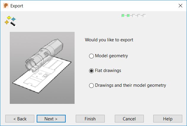 如何从 PowerShape 中导出 DXF 格式的工程图。