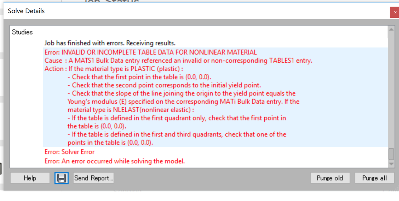 Error Invalid Or Incomplete Table Data For Nonlinear Material When Using Nonlinear Material