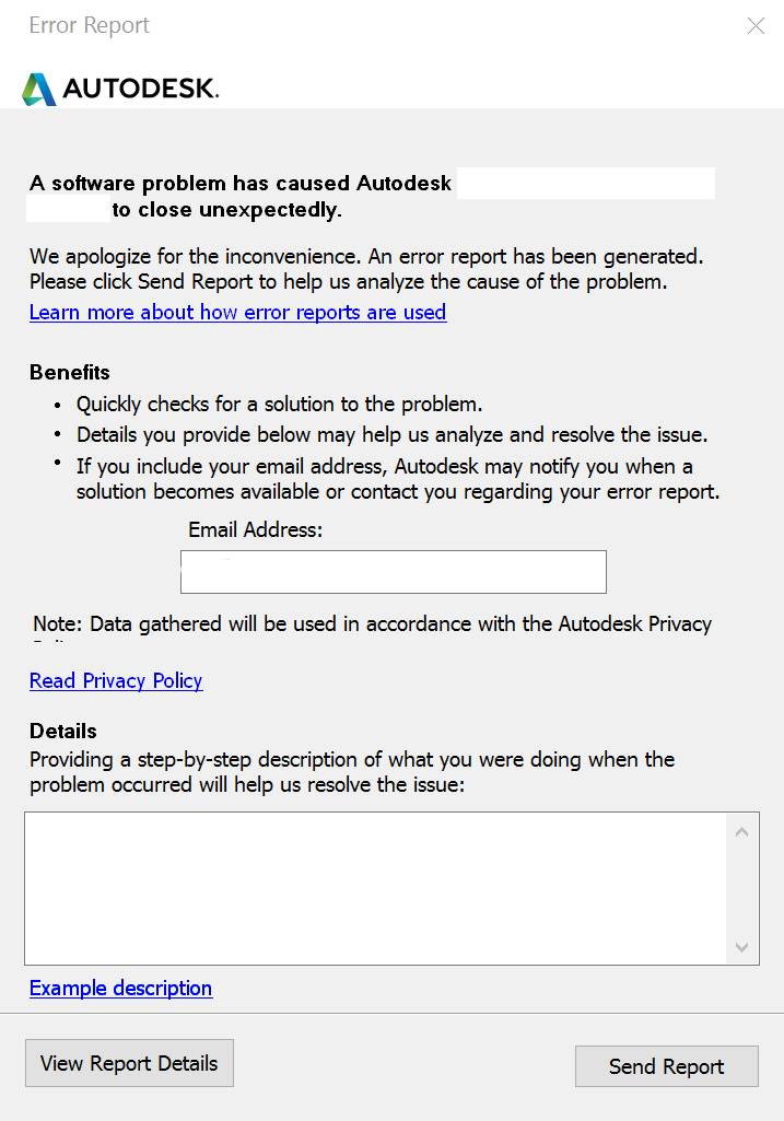 Getting CER report when launching PowerShape after software crashed