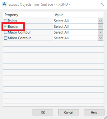 How to extract a surface boundary or other surface objects in Civil 3D