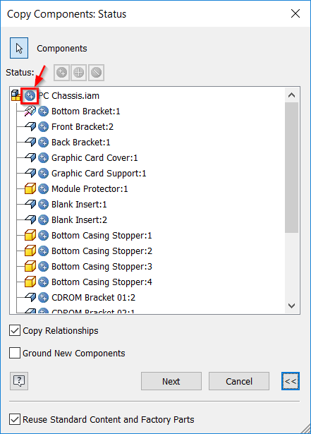 Specific parts are not visible in a drawing view and the drawing tree ...