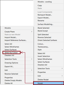 How to select the surface of a model by color in PowerMill