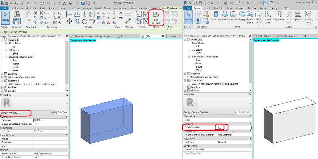 How to place rebars in objects imported from IFC files to Revit