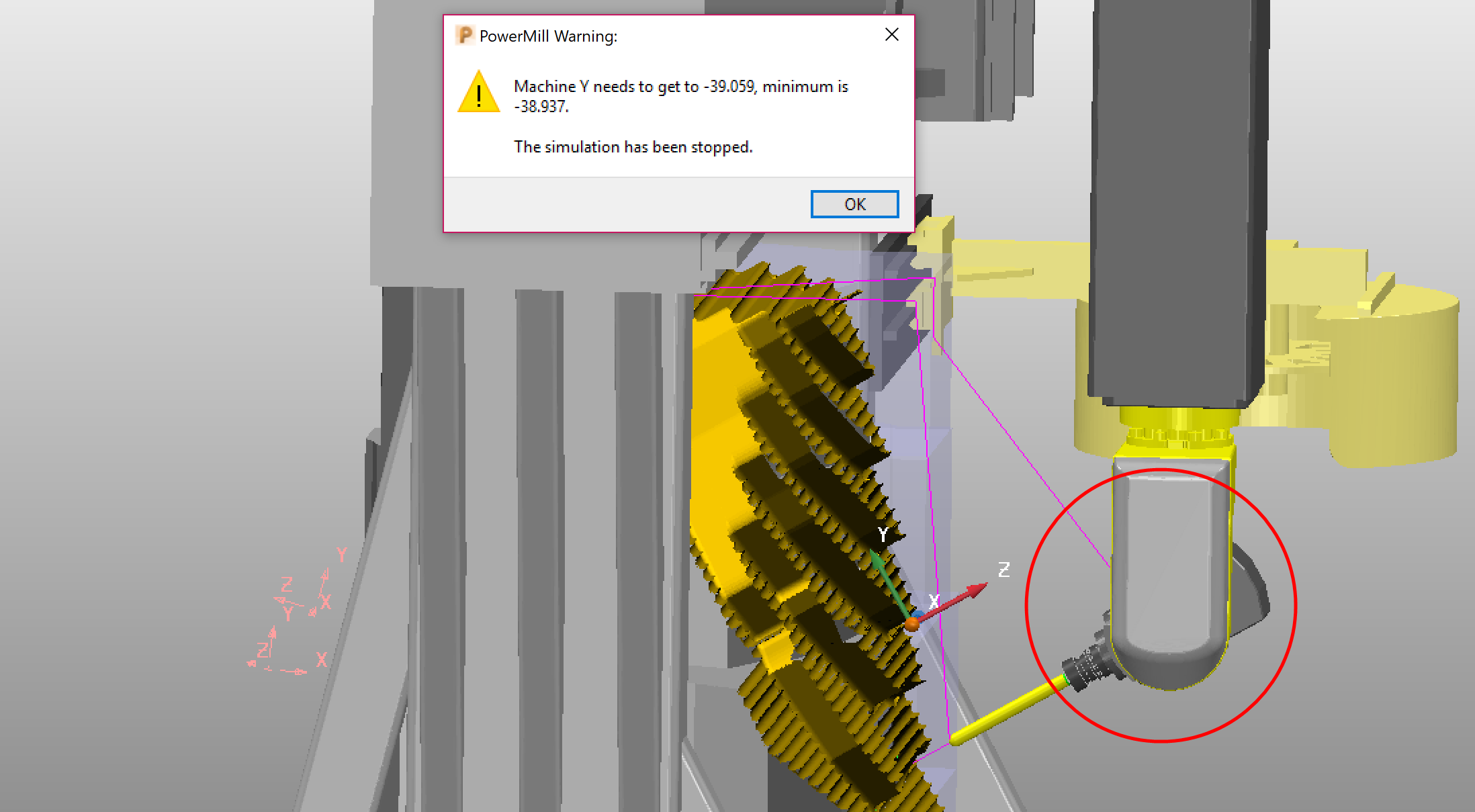 Toolpath retract moves are causing machine limit problems in PowerMill