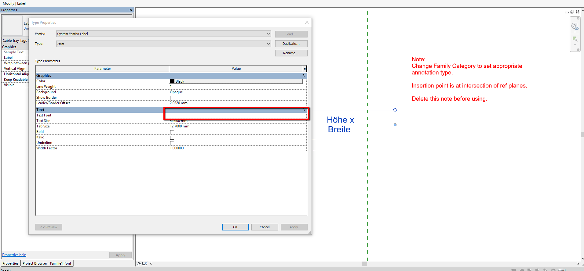 Defined Text Font In Annotation Revit Family Is Missing On Different Workstation Revit 2019 