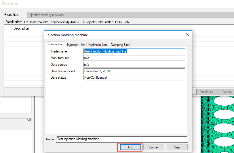 How to create and save a custom injection molding machine in Moldflow