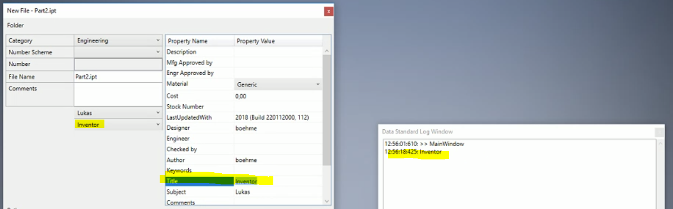 Vault Data Standard 中后续组合框中的值不会写回文件 iProperty Inventor
