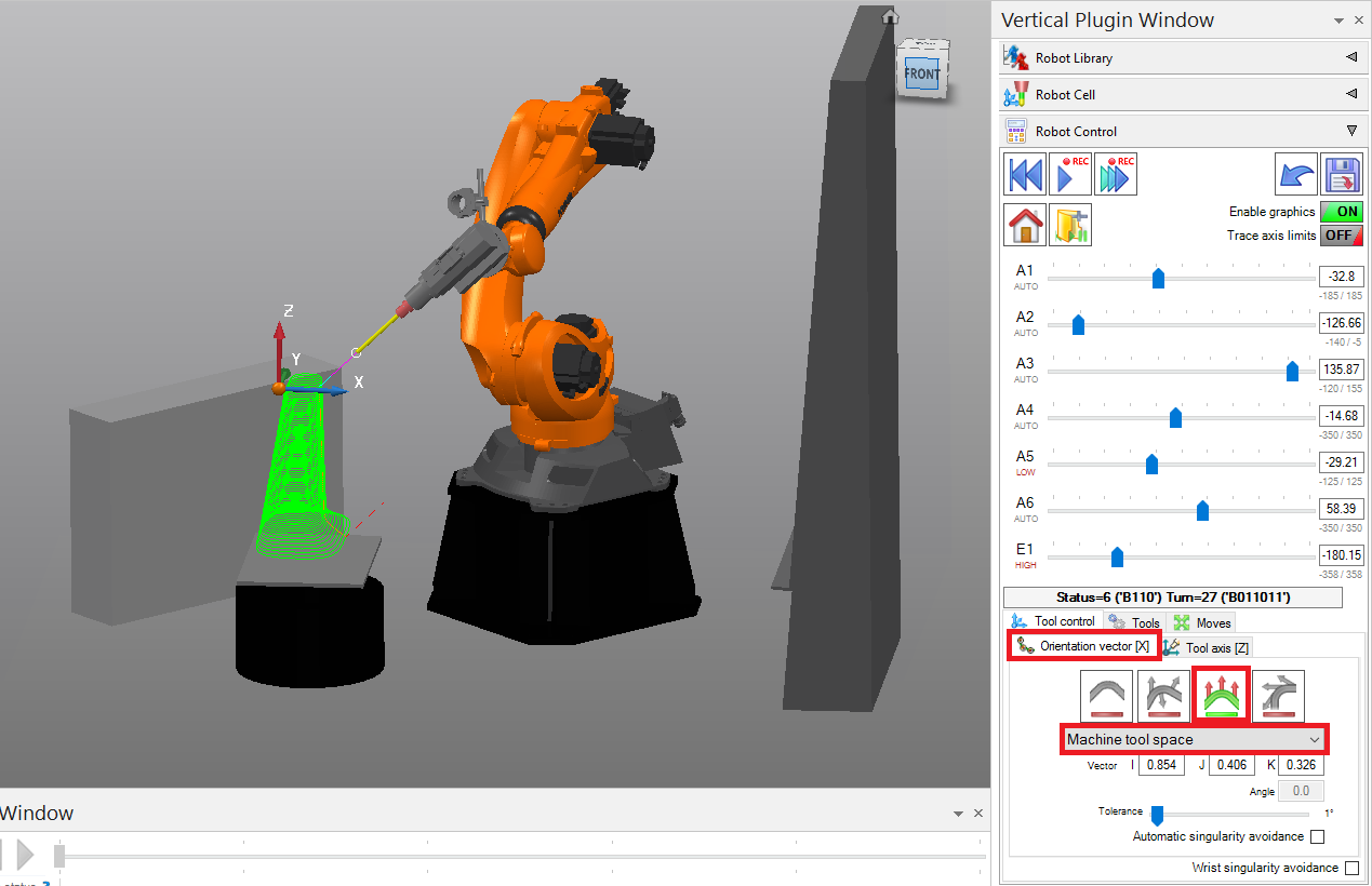 Machining on a rotary table while maintaining the robot posture Using ...