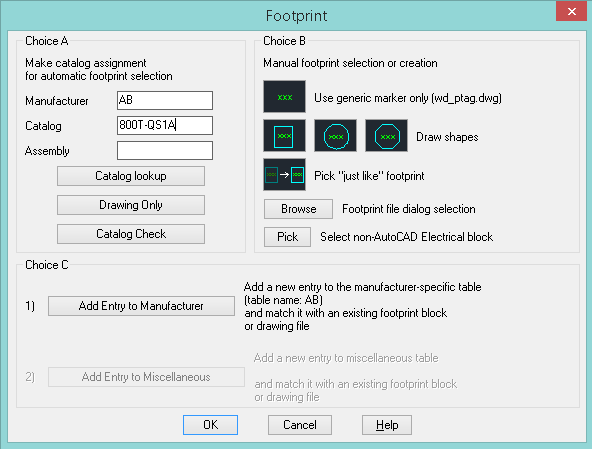 AutoCAD Electrical - Unable to find a footprint match when inserting ...