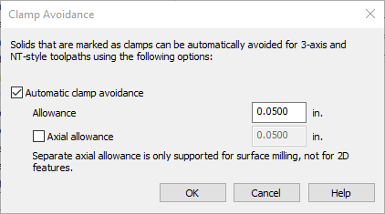 How to automatically avoid solids set as clamps in FeatureCAM