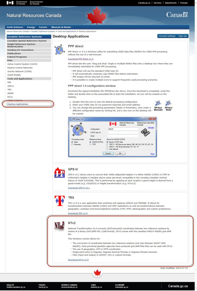 How to use version 2 of the Canadian National Transformation