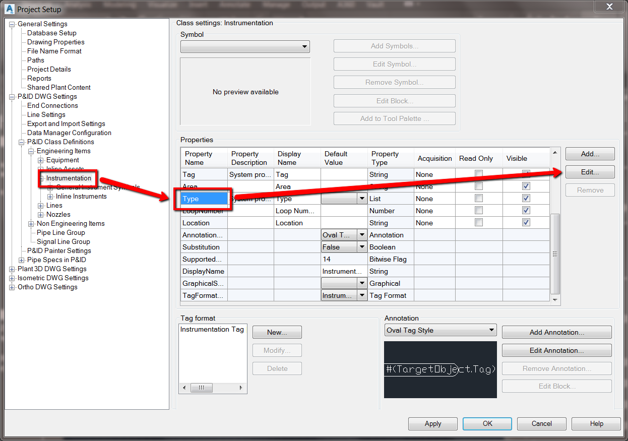 AutoCAD P&ID: How to add a new instrument Type to the selection list
