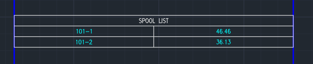 Isometric spool list with weights per spool in AutoCAD Plant 3D