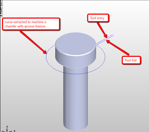 How to apply a back chamfer to a curve-based feature using a dovetail tool in FeatureCAM