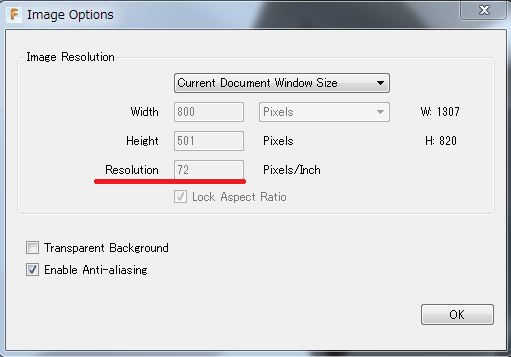 How to change the value in the Resolution option in Capture Image command