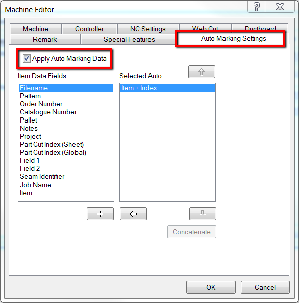 如何在 CAMduct 中标记有关排料零件的项目信息