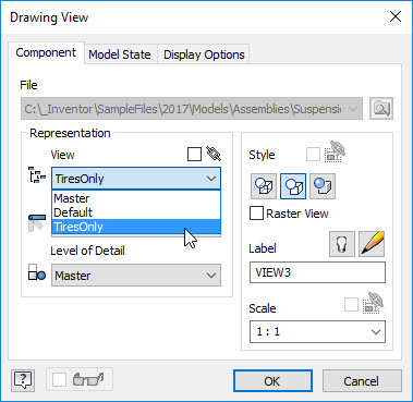 How to change Level of Detail or Model State to View Representation in ...