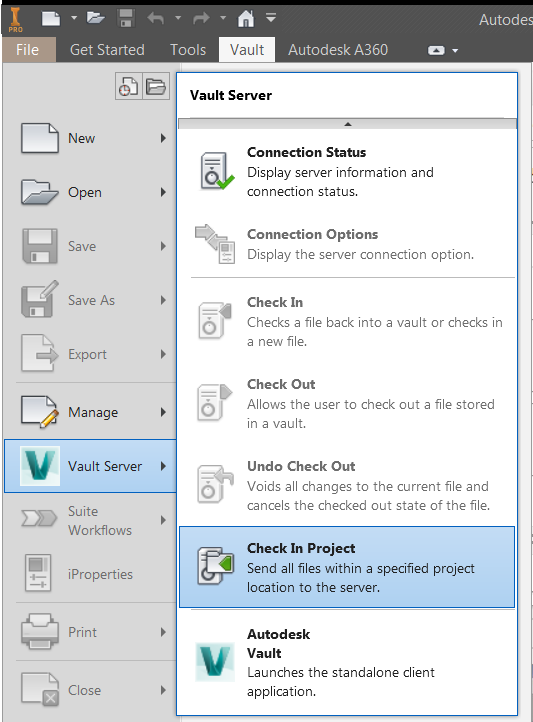 Vault 2024 Help How To Load Data In Vault Using Check In Project Within Inventor Autodesk
