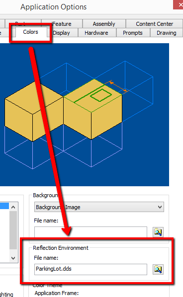 How to suppress environment reflection in assembly / part environment in Inventor