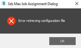 Error retrieving configuration file when submitting network render job to Backburner from 3ds Max