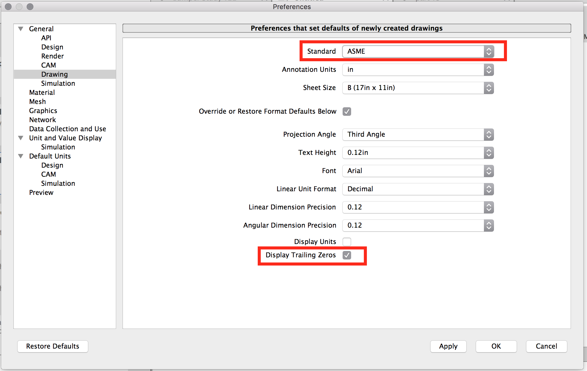 How to edit trailing zeroes in a Fusion 360 Drawing