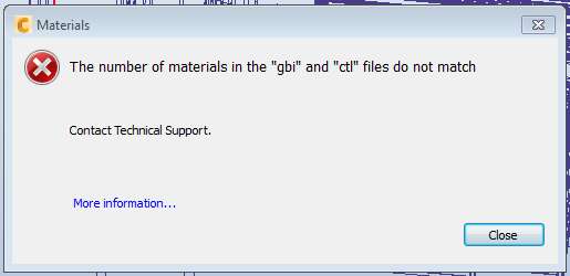 "The number of materials in the "gbi" and "ctl" files do not match" in CFD