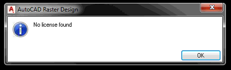 "No license found" shows up when opening Raster Design