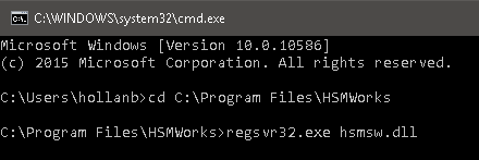 HSMWorks 또는 HSMXpress가 Solidworks에서 로드되지 않음