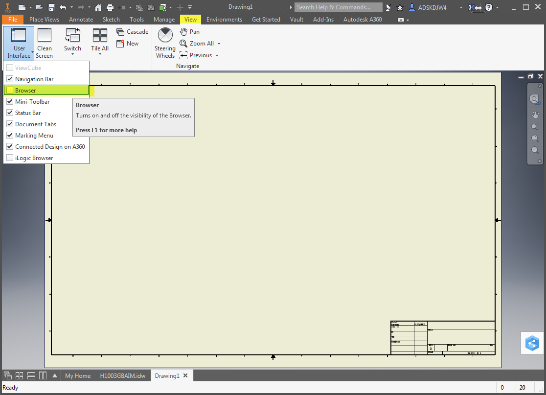 Inventor Ui Browser Got Turned Off How To Turn It Back On 